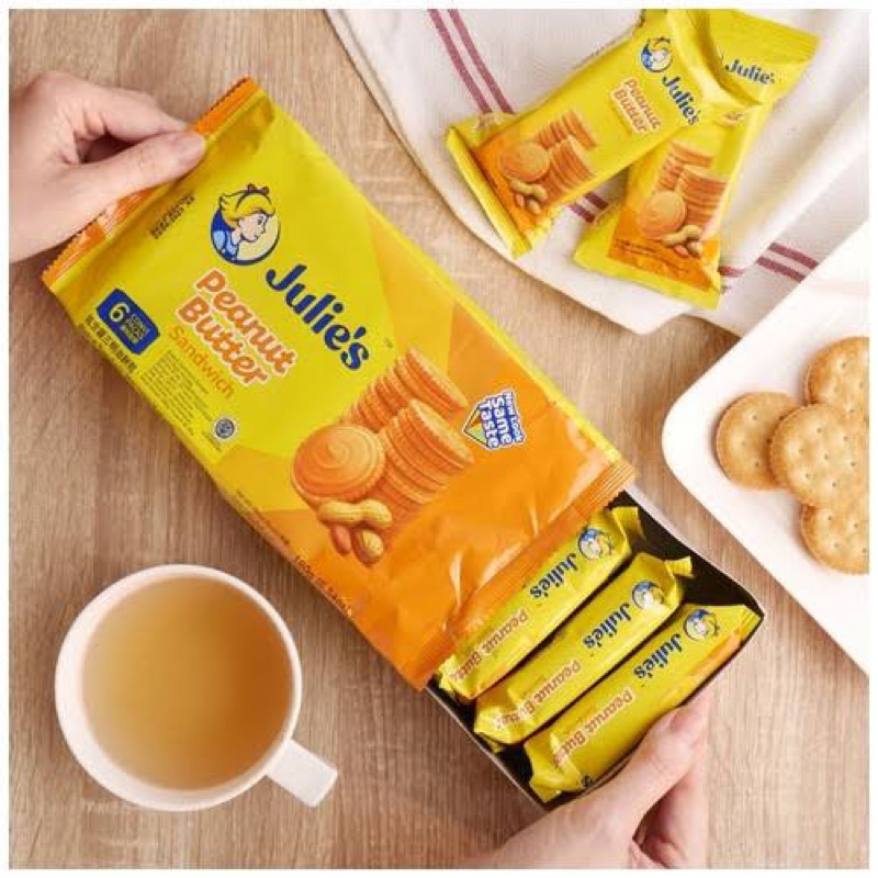Jual Biscuit Julies Peanut Butter Sandwich - Julie's Biskuit Mentega ...