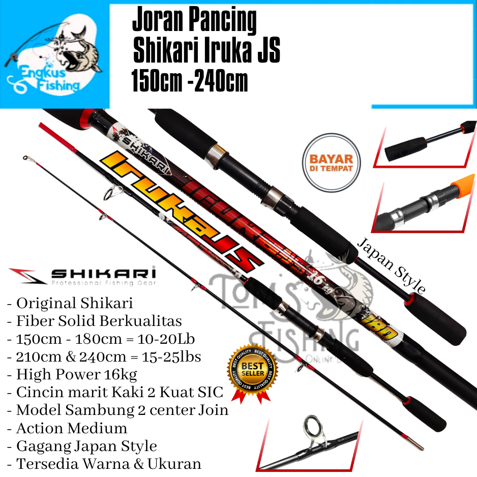 Jual Joran Pancing Shikari lruka JS 150cm - 240cm Fiber Solid (10-20lb ...