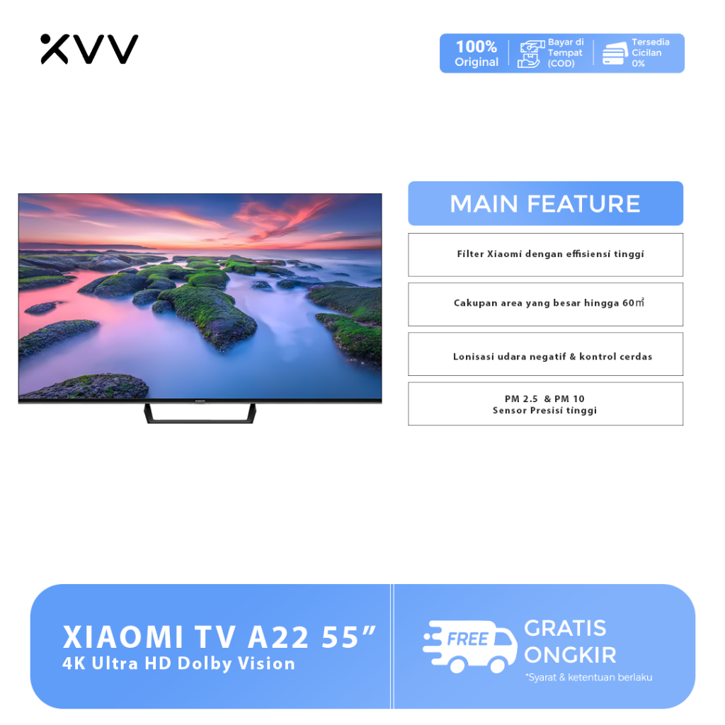 Jual Xiaomi TV A2 55 Inch Layar 4K Ultra HD Dolby Vision® HDR 10 ...
