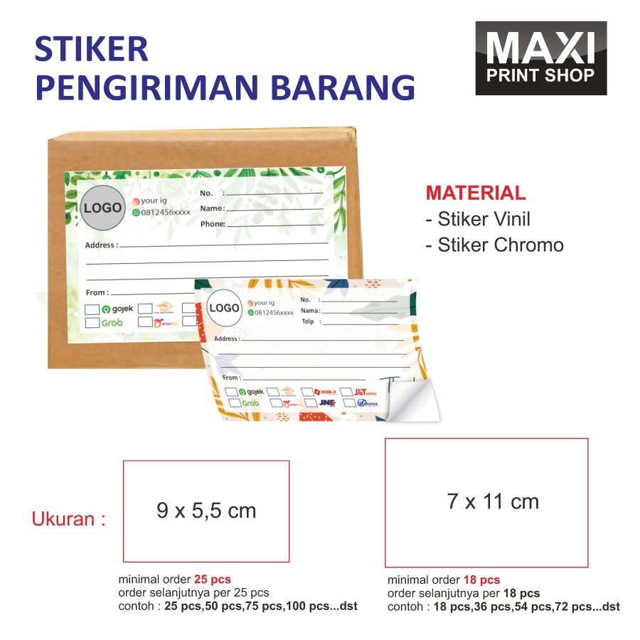 Jual MAXI - Stiker Label Box Pengiriman Paket Custom | Shopee Indonesia