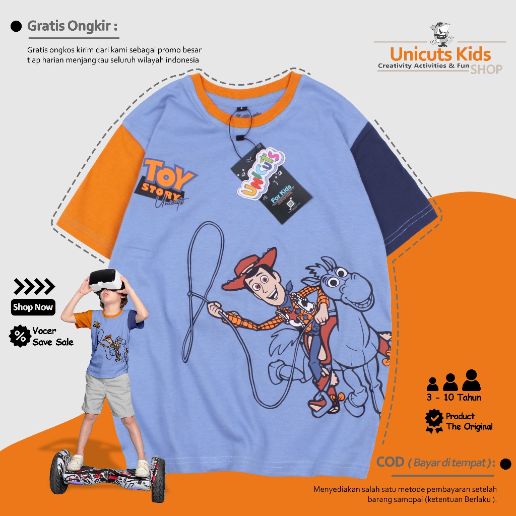 Jual KAOS ANAK PEREMPUAN DAN KAOS ANAK LAKI LAKI TOY STORY / BAJU ANAK ...