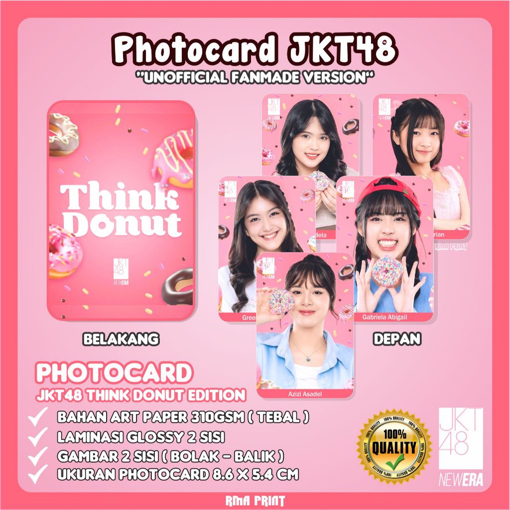 Jual PHOTOCARD JKT48 Unofficial Fanmade Think Donut | Shopee Indonesia