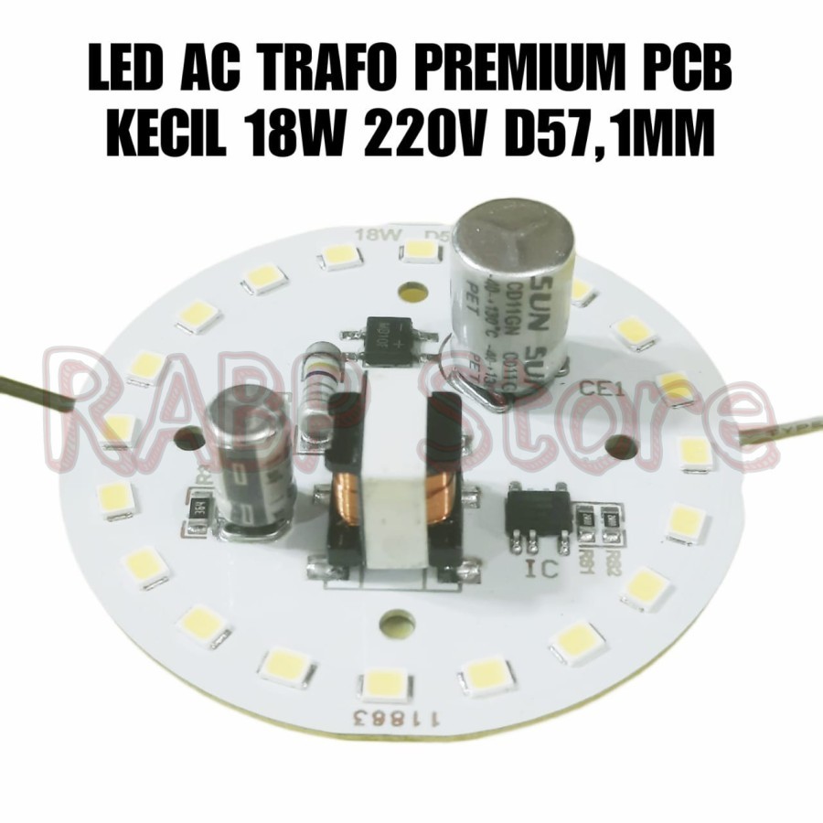 Jual PCB LED AC TRAFO 18W 220V PREMIUM UKURAN PCB KECIL DIAMETER 57,1MM ...