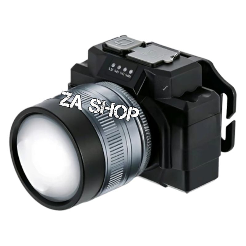 Jual Senter Kepala Cas Zoom LED Laser Maxpower 3 Mode Cahaya | Shopee Indonesia