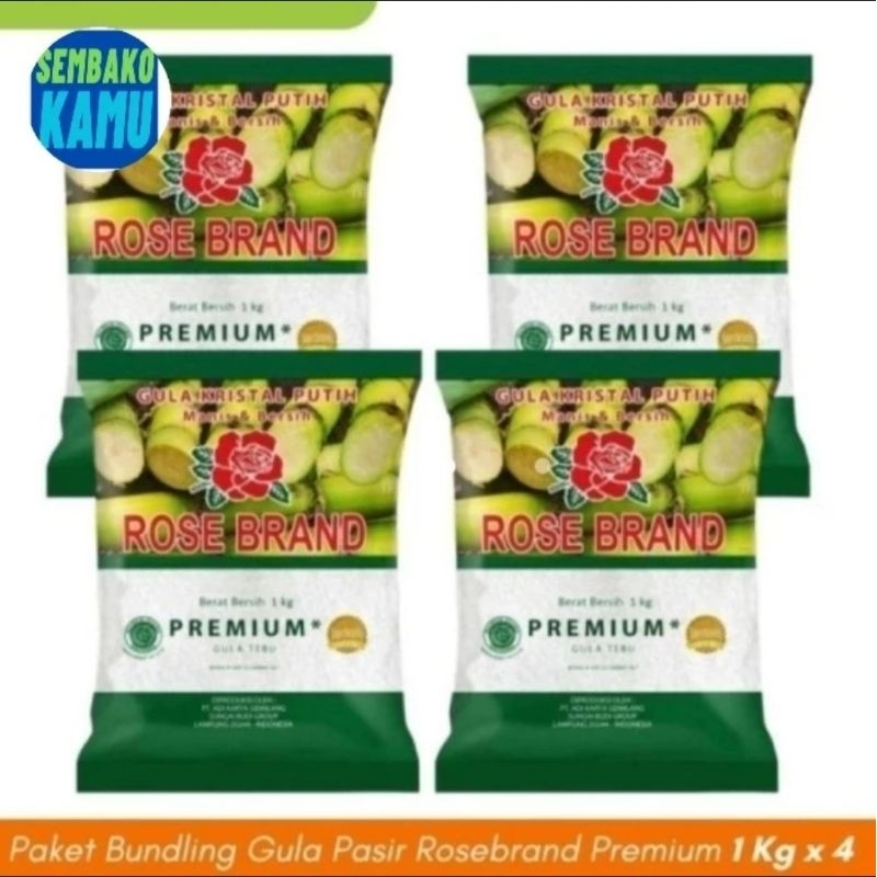 Jual Paket Bundling Gula Rose Brand Premium 1 kg x 4 pcs | Shopee Indonesia