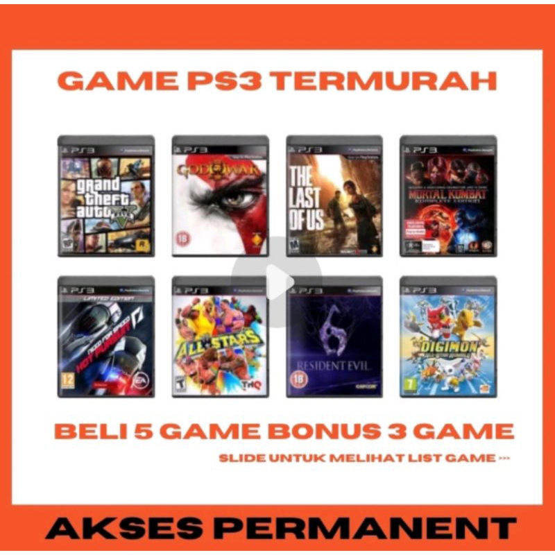 Jual ISI GAME PS3 VIA LINK, BELI 5 GRATIS 3 GAMEEe | Shopee Indonesia