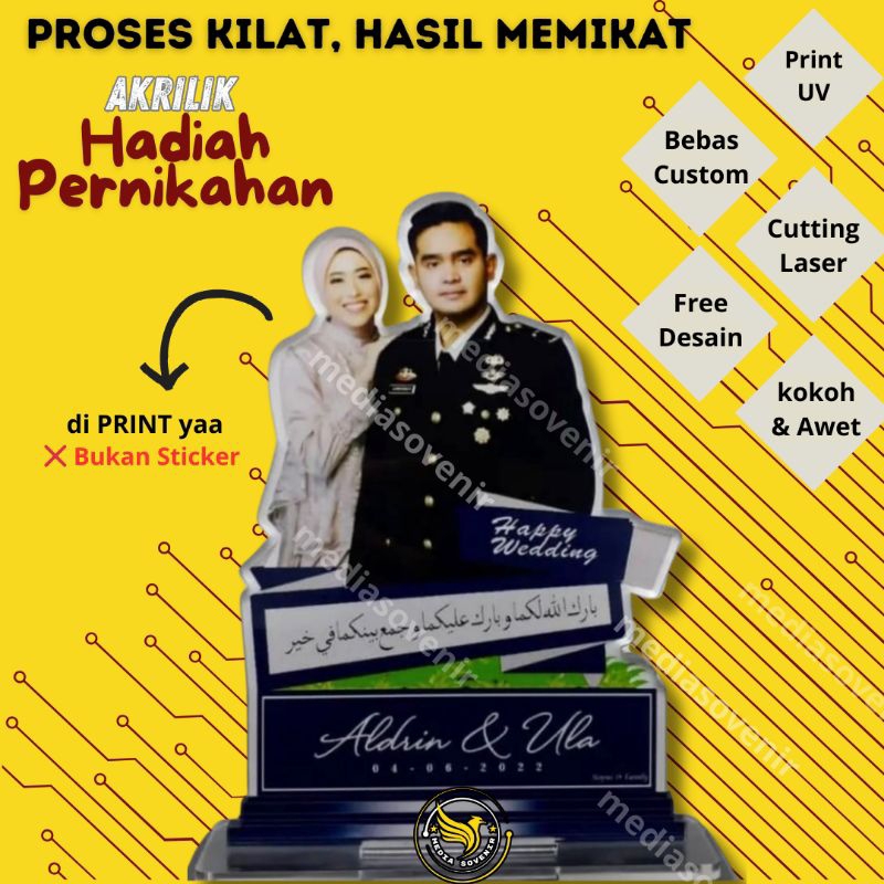 Jual HAPPY WEDDING | Plakat Akrilik Hadiah Pernikahan | Akrilik Custom ...