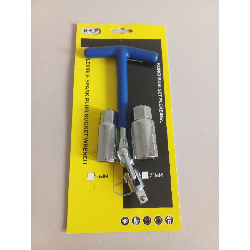 Jual kunci busi 2 in 1 flexible kunci busi motor 16mm dan 21mm | Shopee ...