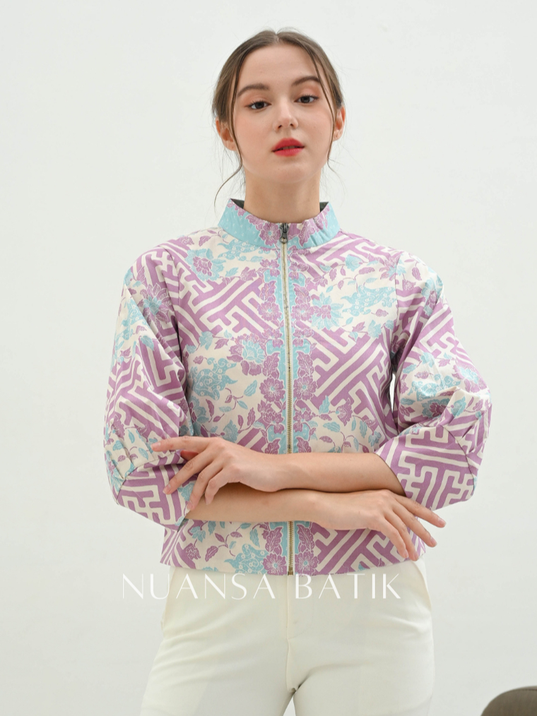 Jual Nuansa Batik Jaket Batik Lengan 7/8 Bahan Katun Stretch | Shopee Indonesia