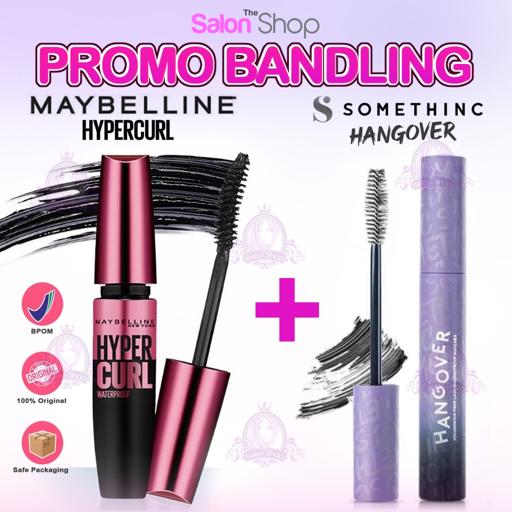 Jual BUNDLING MAYBELLINE HYPERCURL+SOMETHINC HANGOVER Waterproof ...