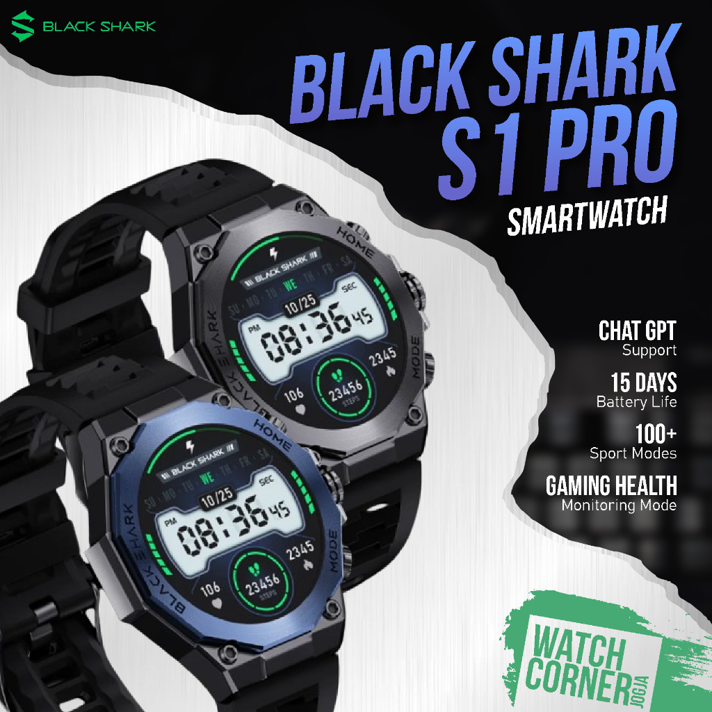 Jual Black Shark Smartwatch S1 Pro AMOLED ENC Bluetooth Call Chat GPT ...