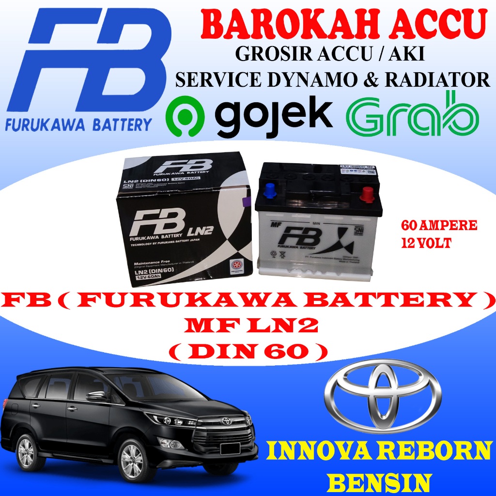 Jual AKI MOBIL TOYOTA INNOVA REBORN BENSIN FB FURUKAWA BATTERY MF LN2 ...