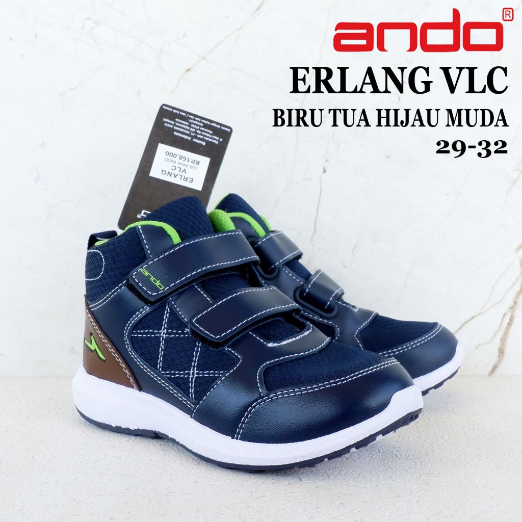 Jual ANDO Sepatu Boot Sekolah Anak - ERLANG VELCRO - size 29-32 ...