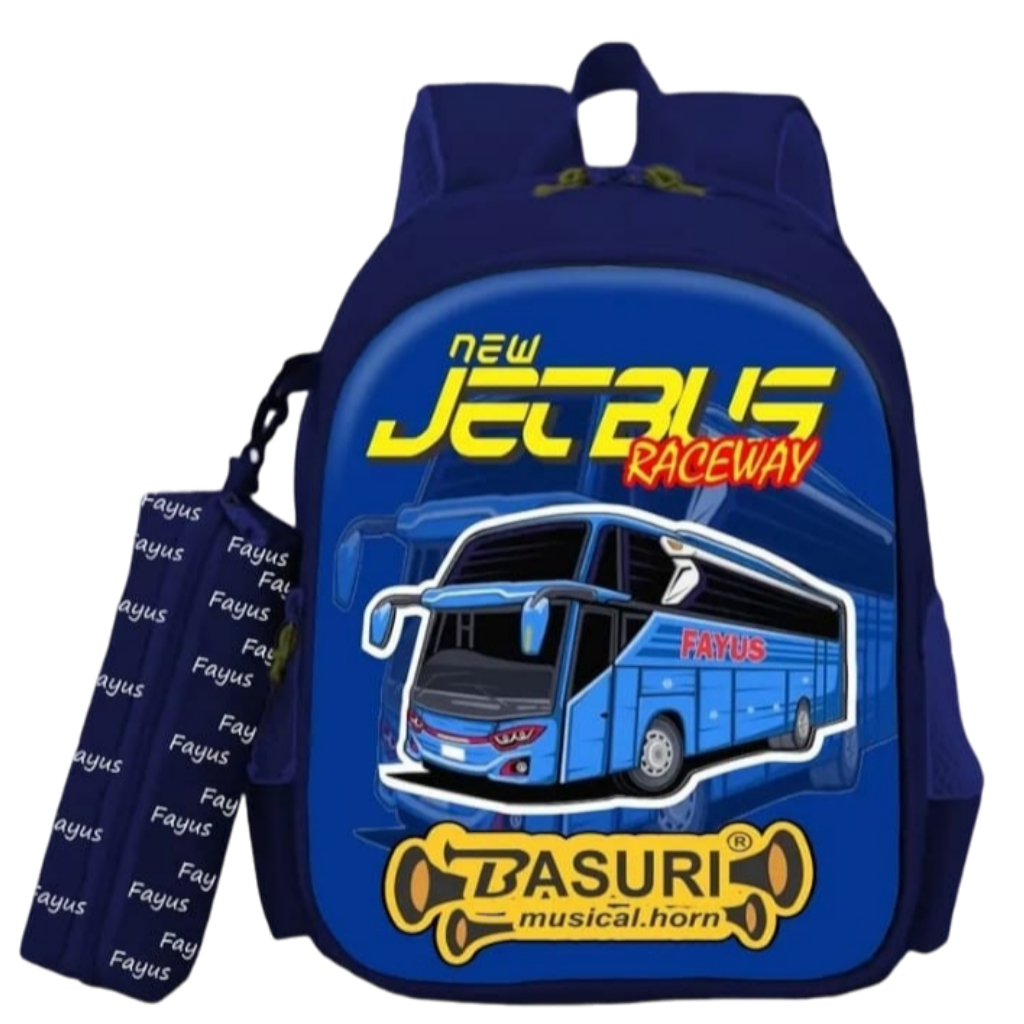Jual Tas Ransel Anak Sekolah TK SD Laki Laki Print Bus Basuri Telolet ...