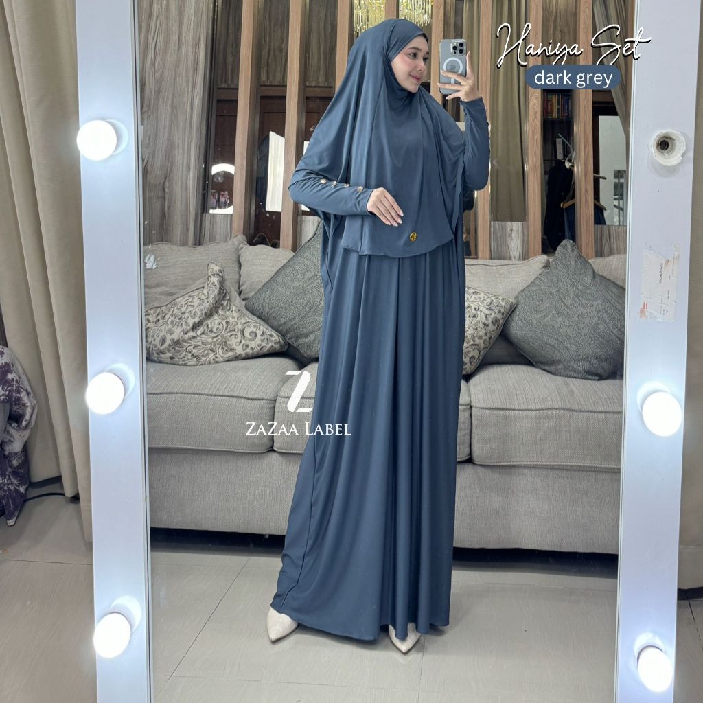 Jual Zazaa Label-Haniya jersey abaya set hijab batwing casual wanita busui polos | Shopee Indonesia
