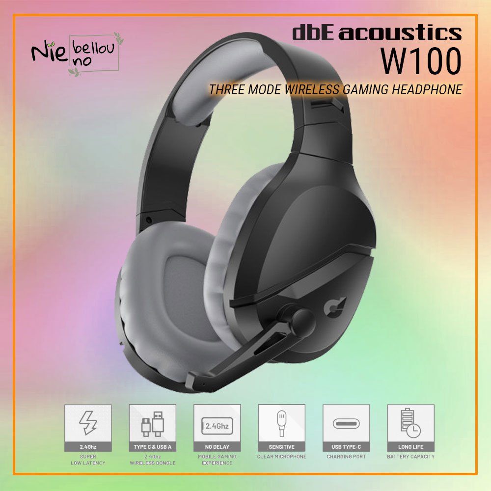 Jual dbE W100 2.4Ghz Three Mode Wireless Gaming Headphone | Shopee ...