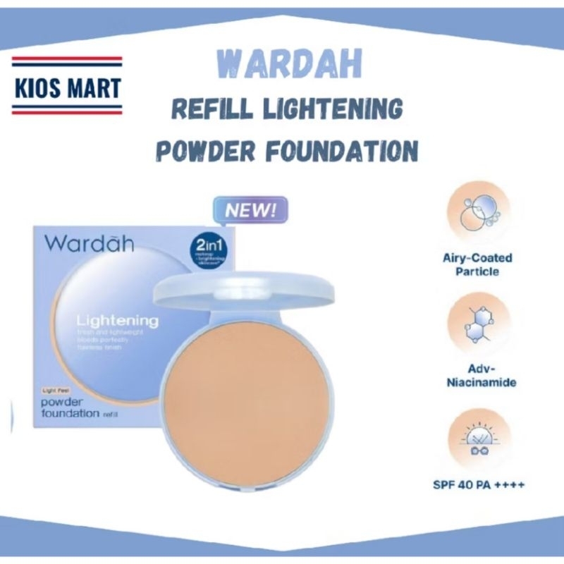 Jual WARDAH REFILL LIGHTENING POWDER FOUNDATION LIGHT FEEL 2IN1 SPF 40 ...
