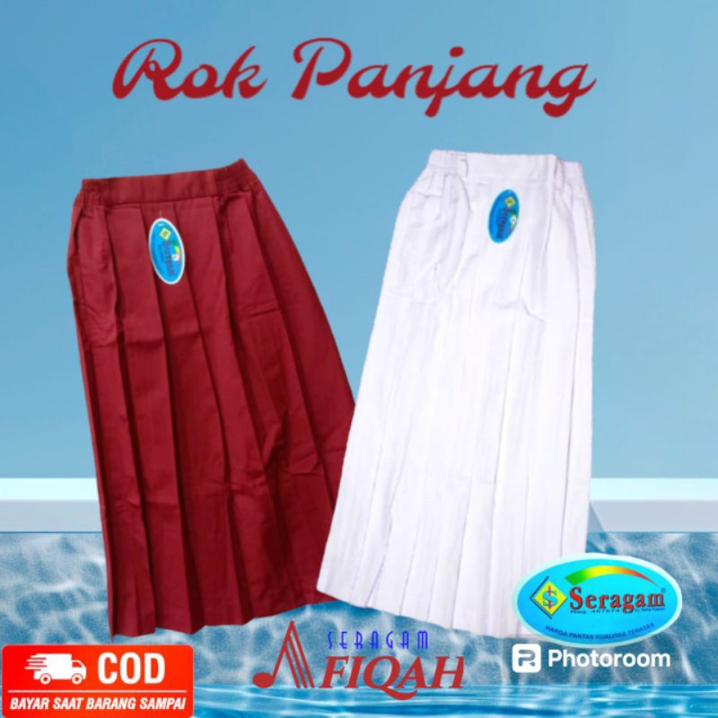 Jual Rok Rempel Panjang SD Merek SERAGAM warna Merah I Putih | Shopee Indonesia