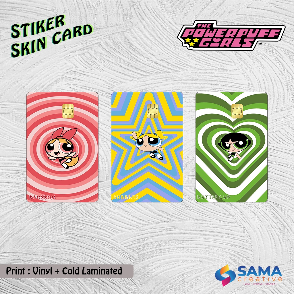Jual Powerpuff Girls Sticker Skin Card - Vinyl ATM Debit Credit, Emoney ...