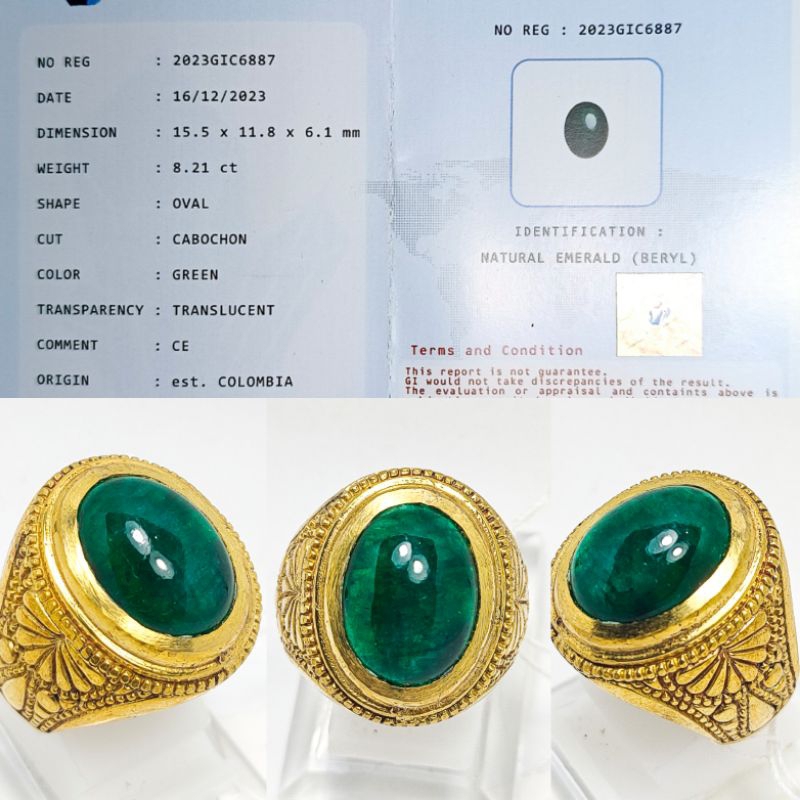 Jual NATURAL EMERALD BERYL ZAMRUD COLOMBIA BERSERTIFIKAT KODE 03115 ...