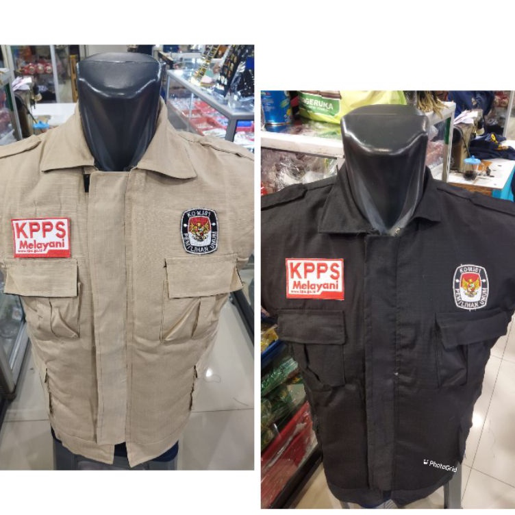 Jual Sekarang Bermanfaat Rompi kpps krah cream dan hitam | Shopee Indonesia