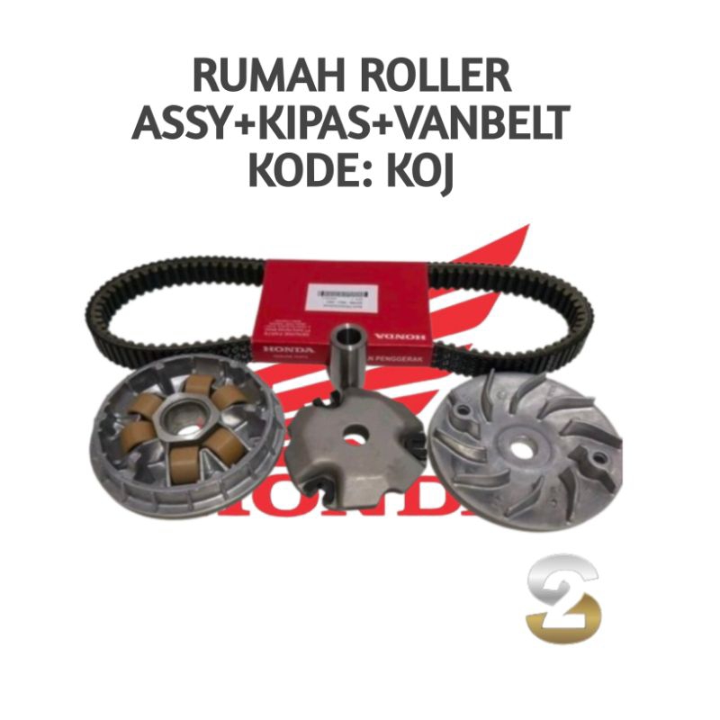 Jual Paket Lengkap Cvt Rumah Roller assy + Vanbelt + Kipas rumah roller Genio Beat Deluxe Beat ...