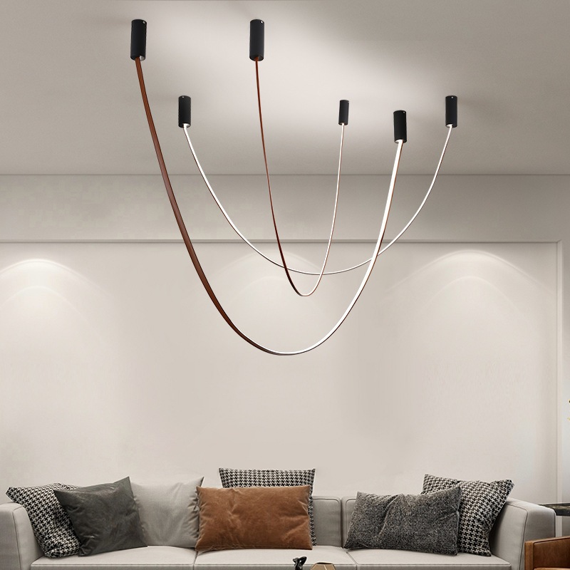 Jual Lampu U-shaped light fixture (Ceiling chandelier bronze color ...