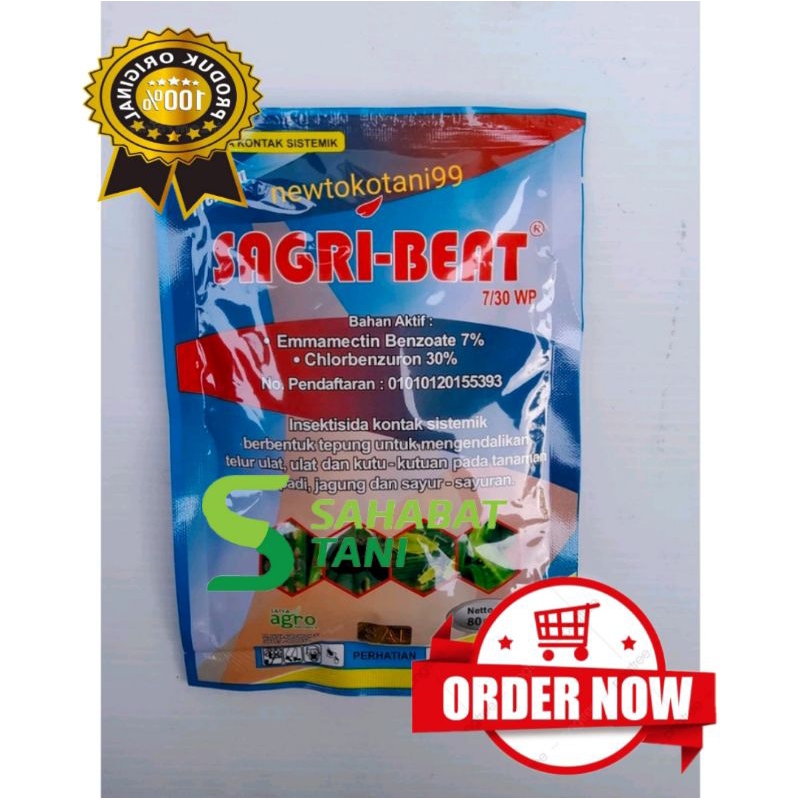 Jual Insektisida SAGRI-BEAT 7/30 WP 80gr pembasmi ulat smapai tekurnya ...