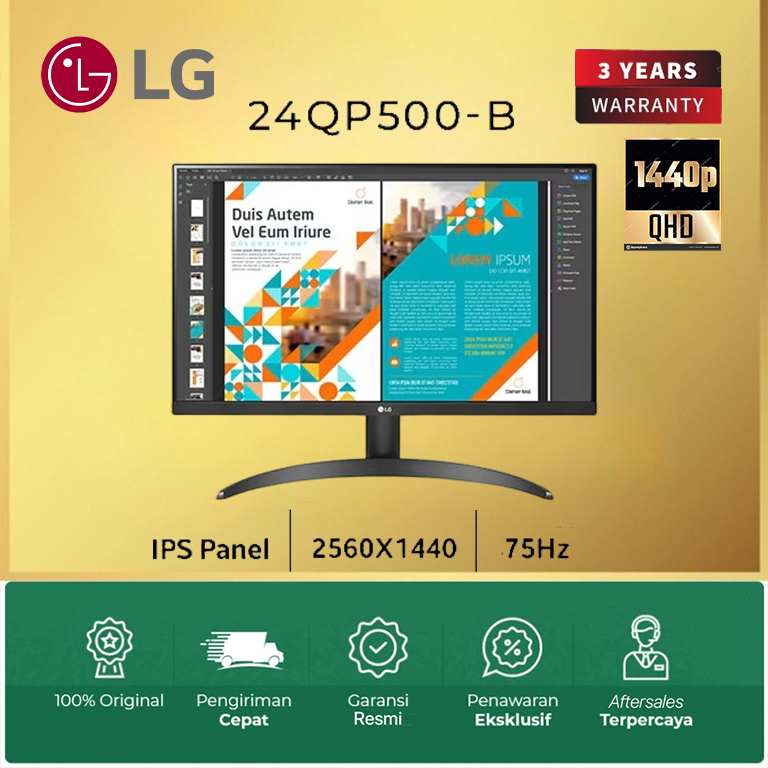 Jual Monitor LED LG 24QP500-B - QHD 75Hz 24" Inch | Shopee Indonesia