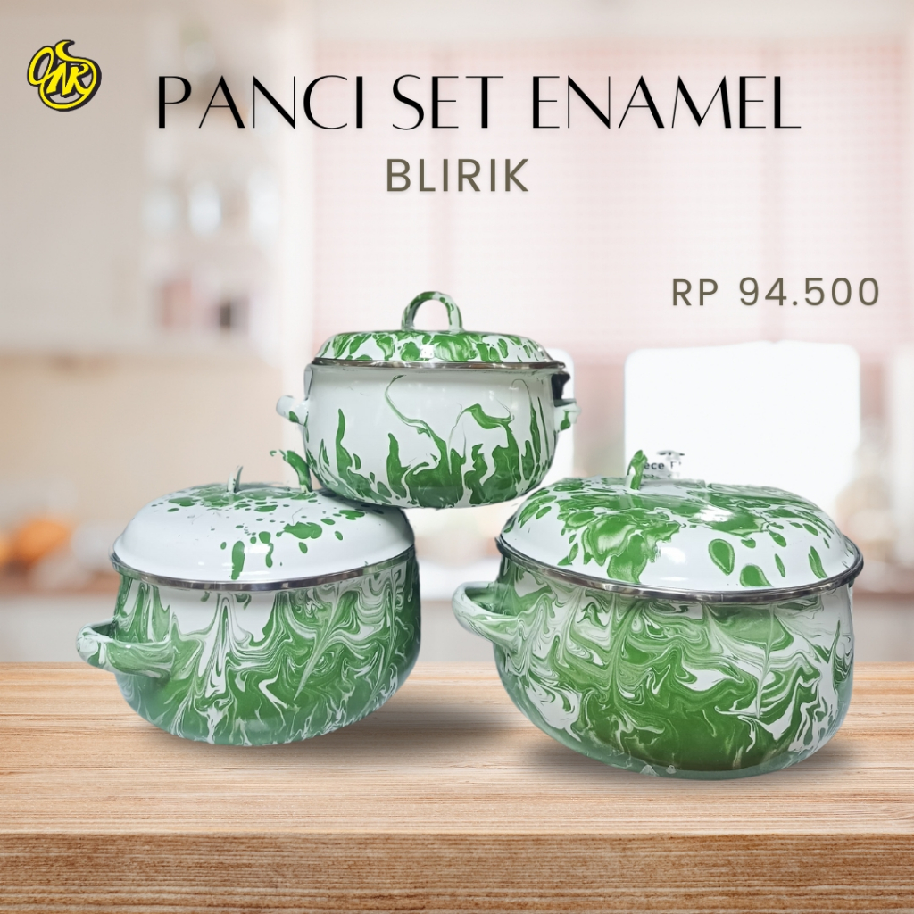 Jual Panci Set Enamel Blirik Bunga Ayam Isi 3 | Shopee Indonesia