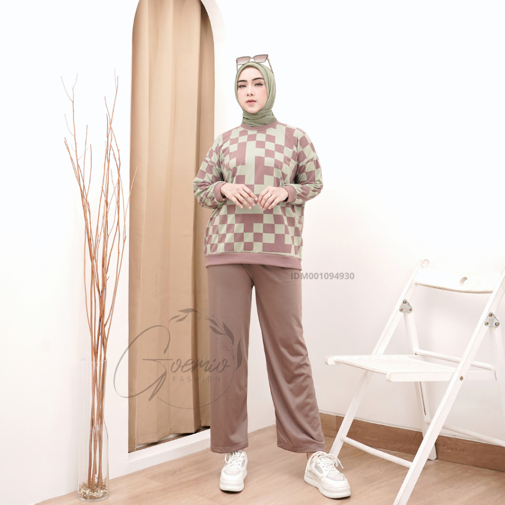 Jual ilook | LD 120 One Set Delight Setelan Katun Mini Combi Atasan Motif Dan Celana Panjang ...