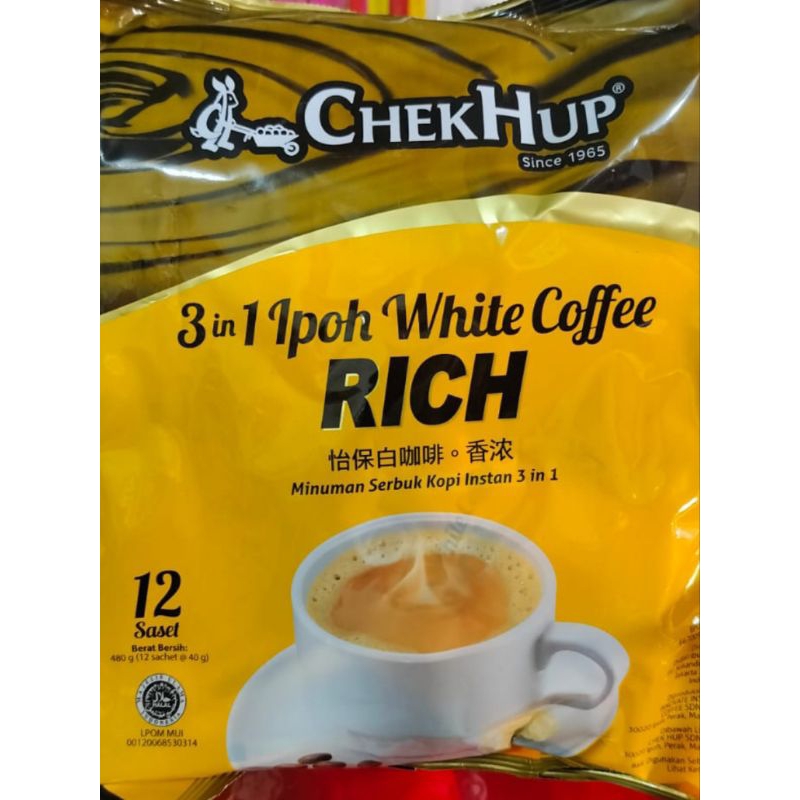Jual CHEK HUP KOPI 3 IN 1 IPOH WHITE COFFE (RICH) 480g | Shopee Indonesia