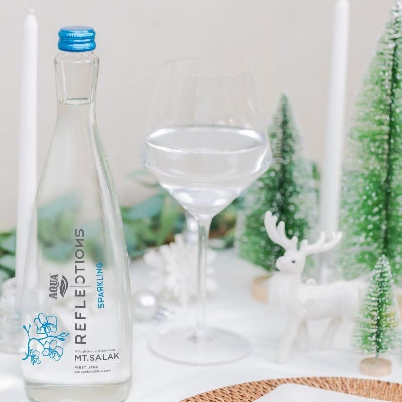 Jual Aqua Reflection Sparkling 380mL Minieral Water air minum Botol ...