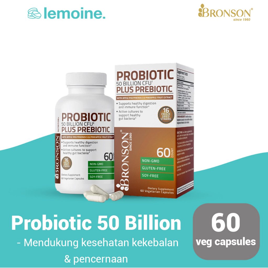 Jual Bronson Probiotic Plus Prebiotic 50 Billion CFU 60 capsules ...