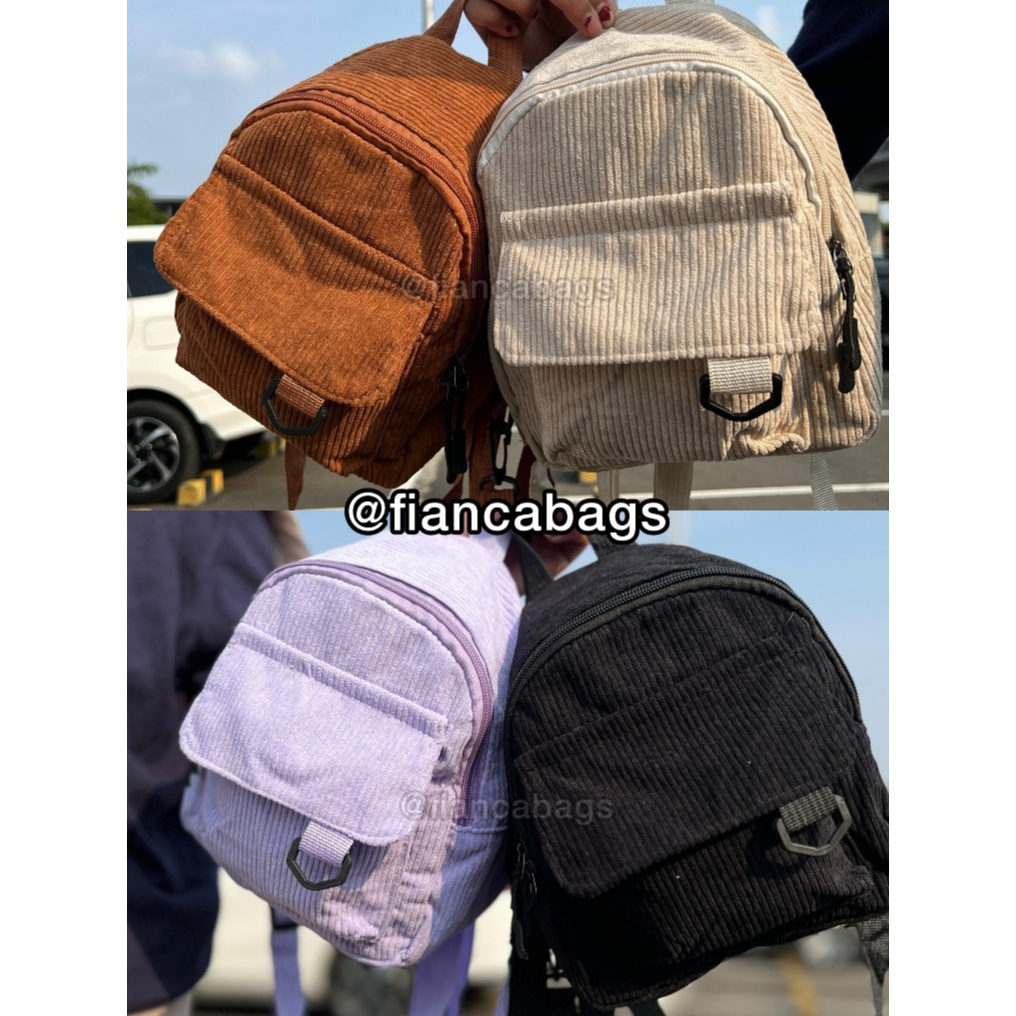 Jual FIANCA Tas Ransel Mini Corduroy Lucu Aesthetic Tas Unisex untuk ...