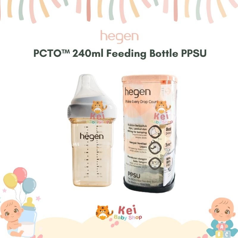 Jual Hegen PCTO 240ml Feeding Bottle PPSU / Botol Susu Hegen 240ml | Shopee Indonesia
