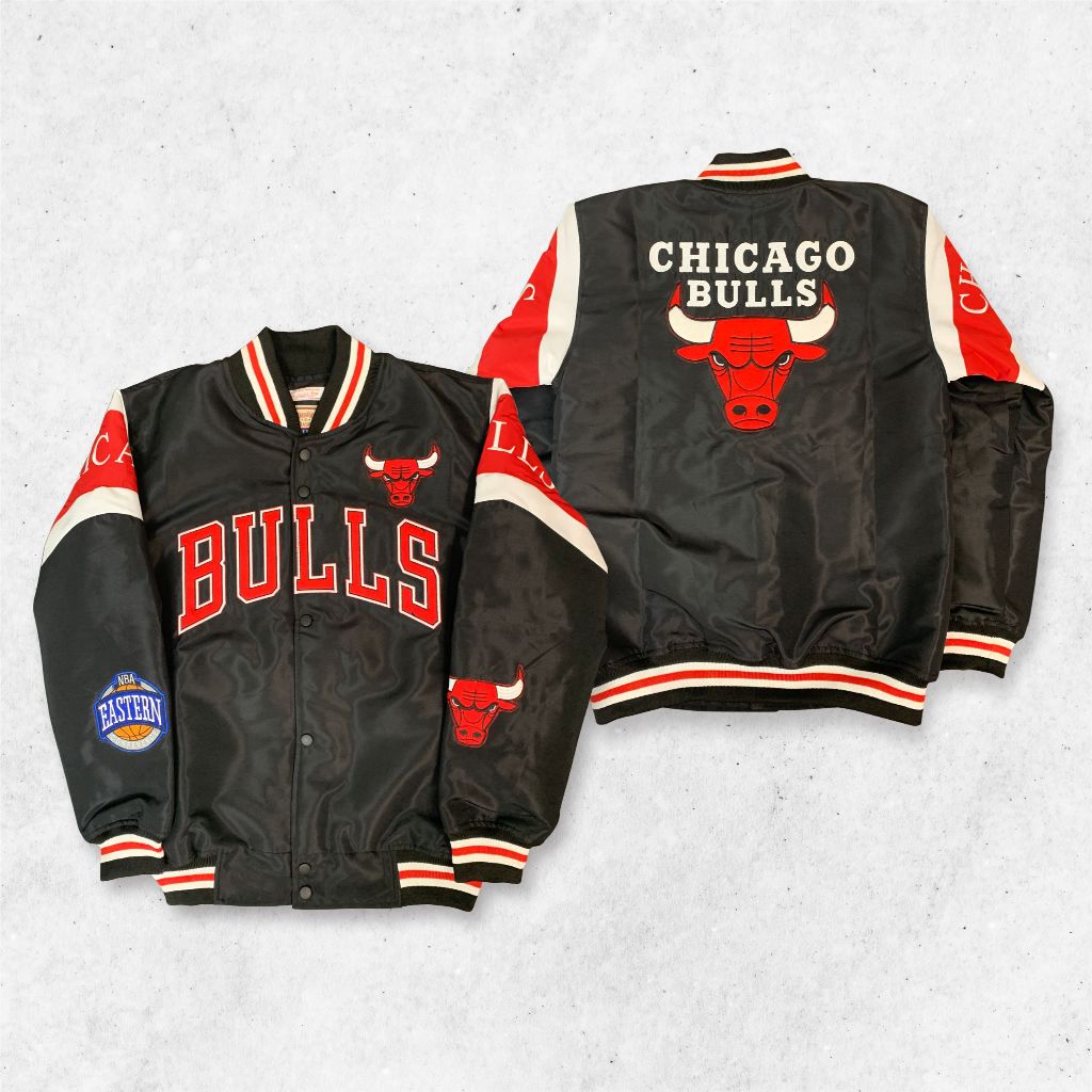 Jual Chicago Bulls Men Bomber Varsity Baseball Jacket Black Eastern ...