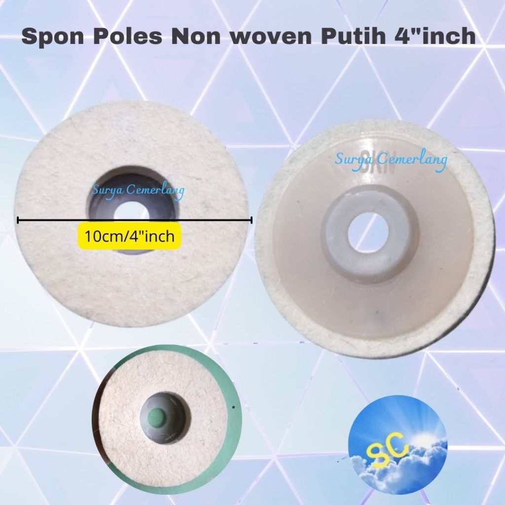 Jual Spon poles putih 4' non woven 4 inch Gerinda poles stainless ...