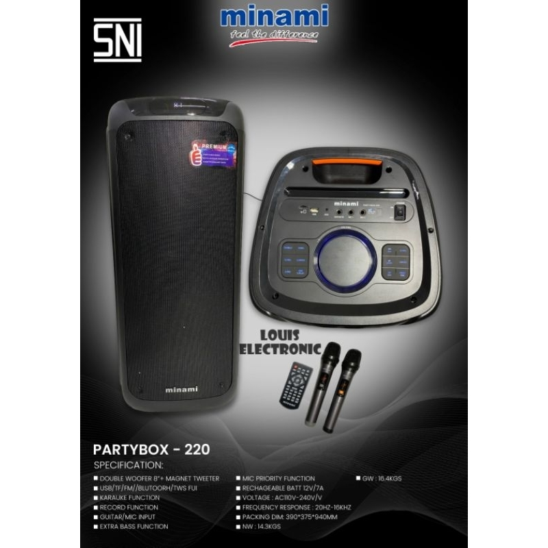 Jual Minami PB 220 Party Box 2 x 8 Jual Minami PB 220 Party Box 2 x 8
