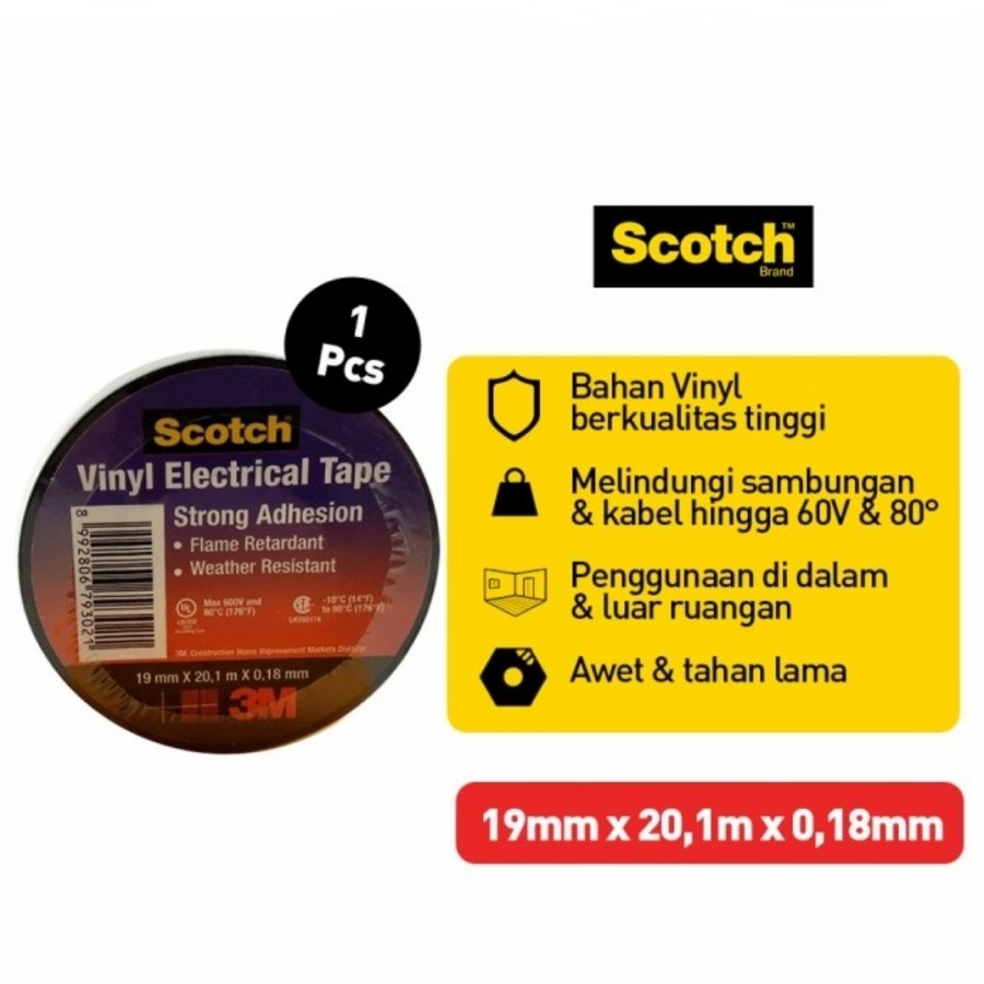 Jual Electical Tape Isolasi Listrik 3M Scotch 700 | Shopee Indonesia