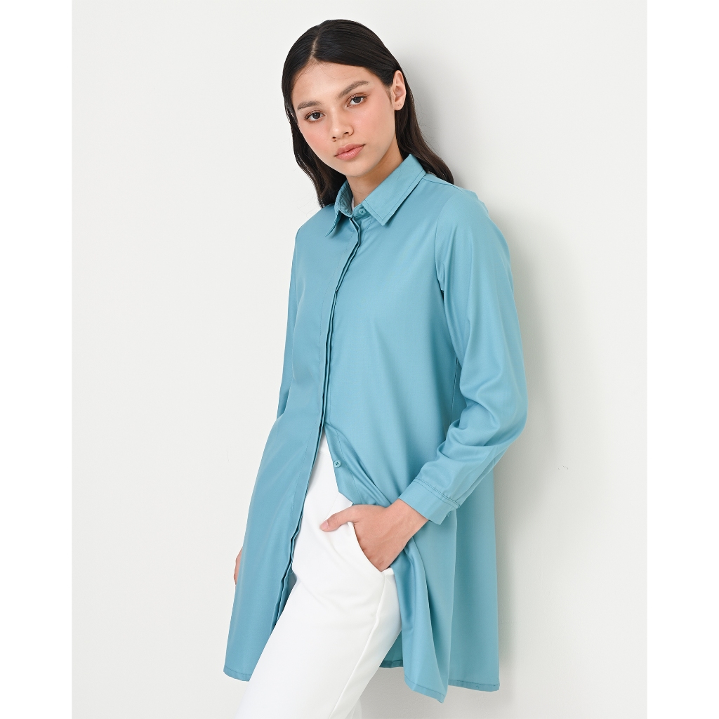 Jual Geulis.id DAILY TUNIC BASIC SERIES TUNIK PUTIH / TUNIK KERJA / KEMEJA KERJA / TUNIK ...