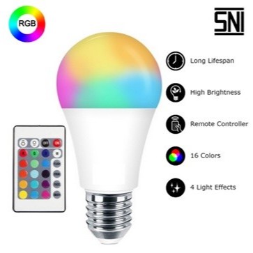 Jual LAMPU BOHLAM RGBW 7W 9W 15W 18W LED REMOTE BULB E27 RGB - FULL ...