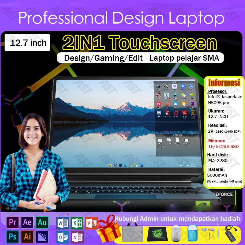 Jual AST Laptop Touchscreen 2 in 1 Baru Windows 11 RAM16/512GB SSD ...