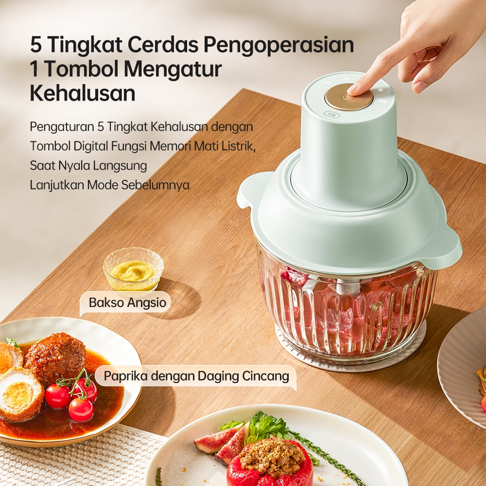 Jual SOSEKI 2L Coper Penggiling Daging / 300W Chopper Daging / Mode Lima Kecepatan Opsional ...
