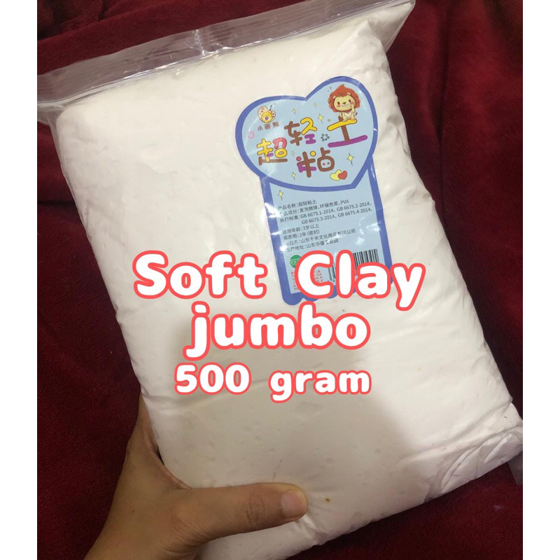 Jual SOFT CLAY PUTIH JUMBO 500 GRAM DAN 150 gram FOAM CLAY JUMBO ...