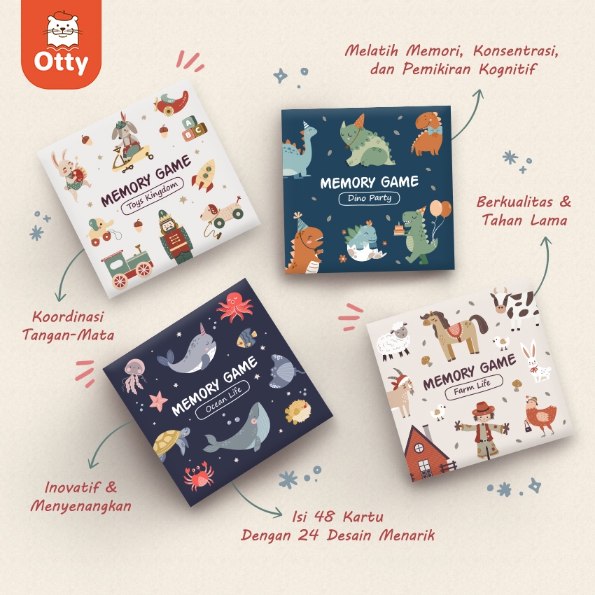 Jual Flash Card Memory Matching Game 48pcs, Mainan edukasi anak ...