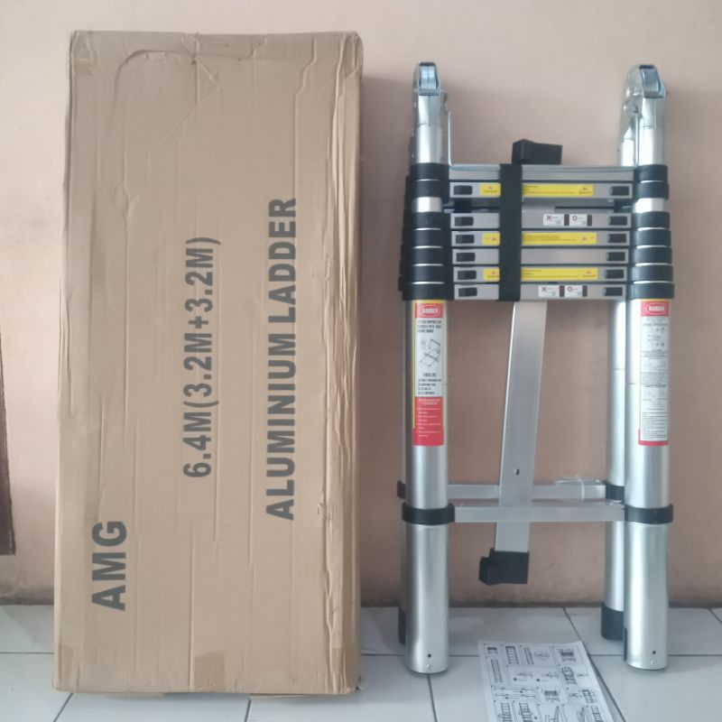 Jual Tangga Teleskopik Tangga Lipat 6,4m Double Telescopic Aluminium ...