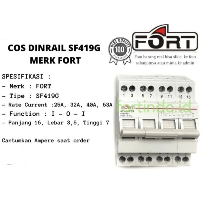 Jual Fort Handle COS DIN RAIL SF419G 25A 32A 40A 63A 4 POLE 1-0-1 MODEL MCB | Shopee Indonesia