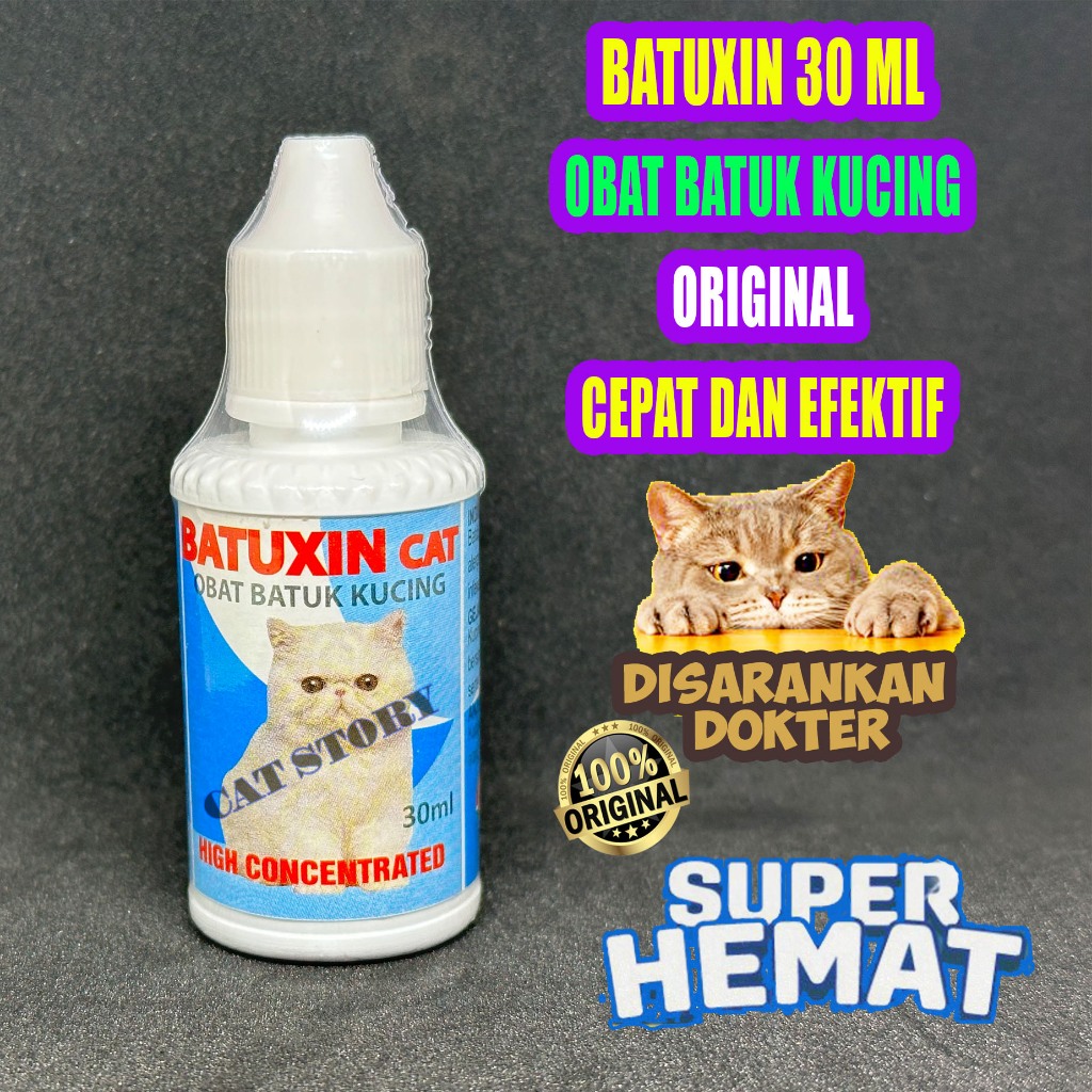 Jual AMPUH OBAT BATUK KUCING SAKIT PERNAFASAN PILEK FLU BATUXIN CAT ...