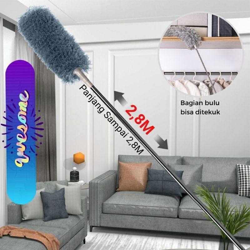 Jual Kemoceng Teleskopik Telescopic 2.8 METER TARIK TEKUK FLEXIBEL Sapu ...